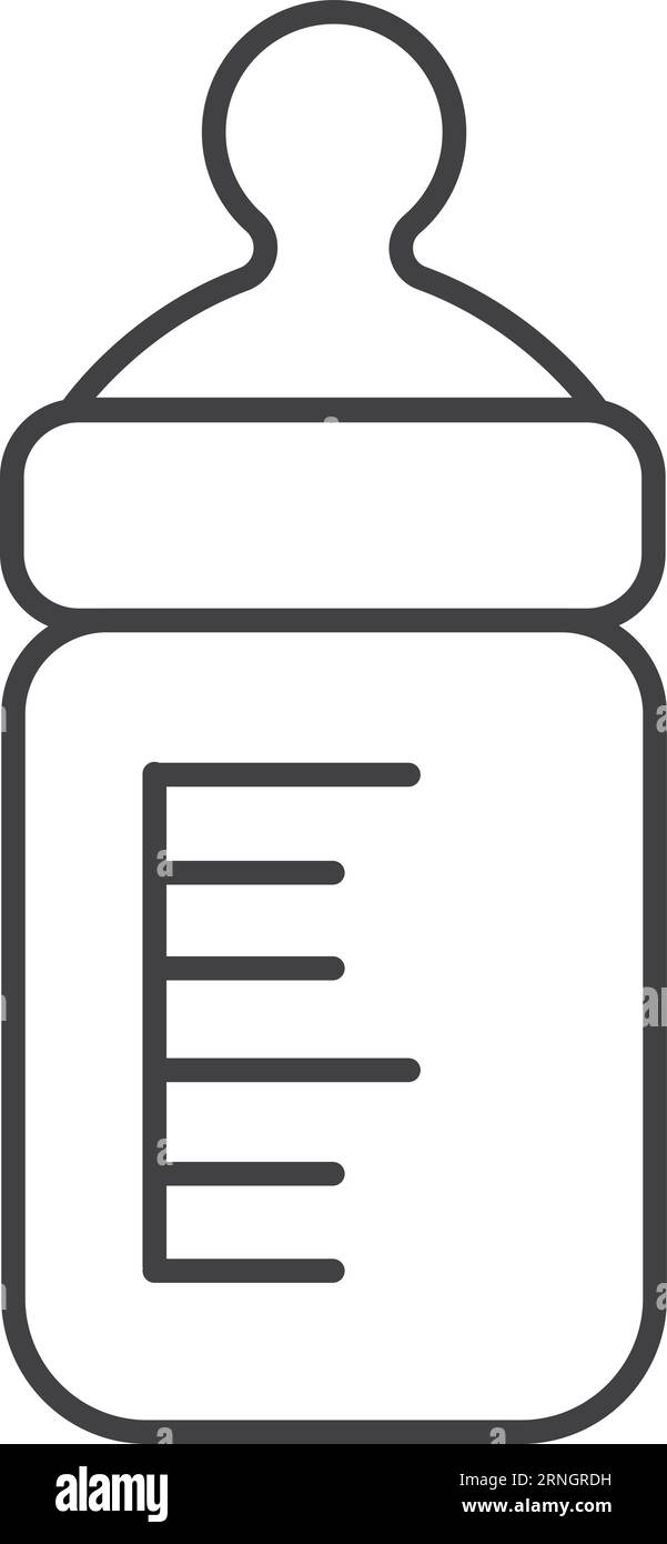 Baby bottle icon. Linear child milk nutrition Stock Vector Image & Art ...