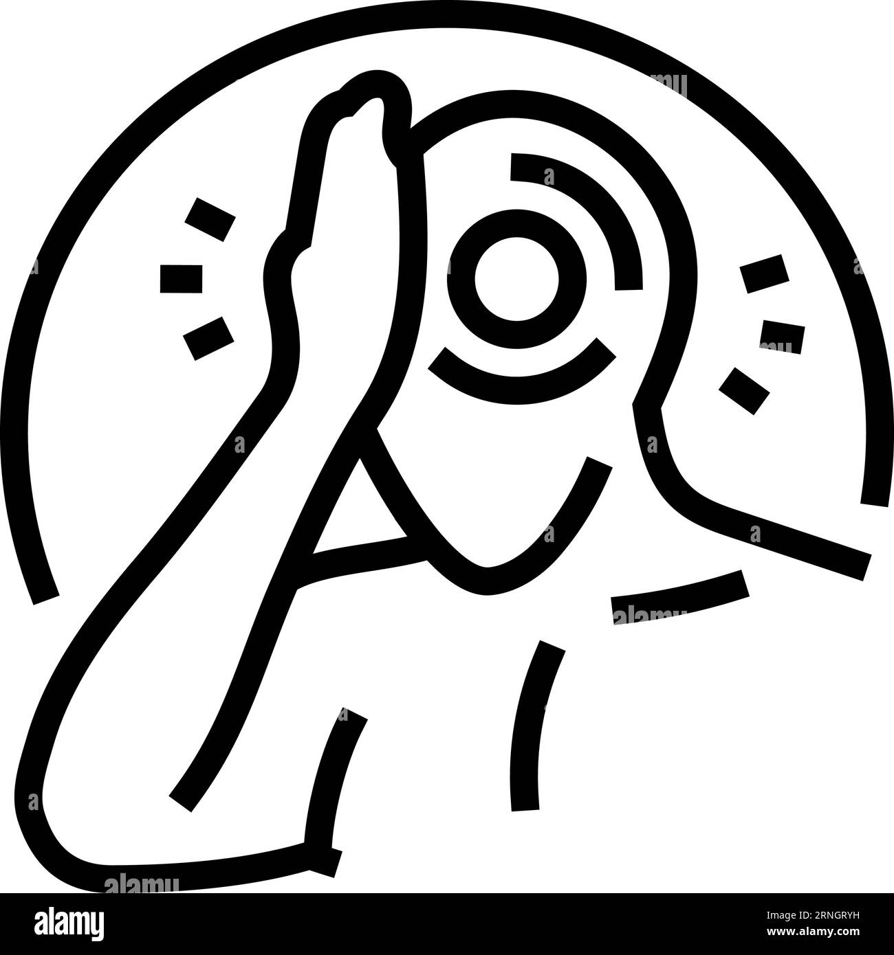 memory loss confusion disease symptom line icon vector illustration ...