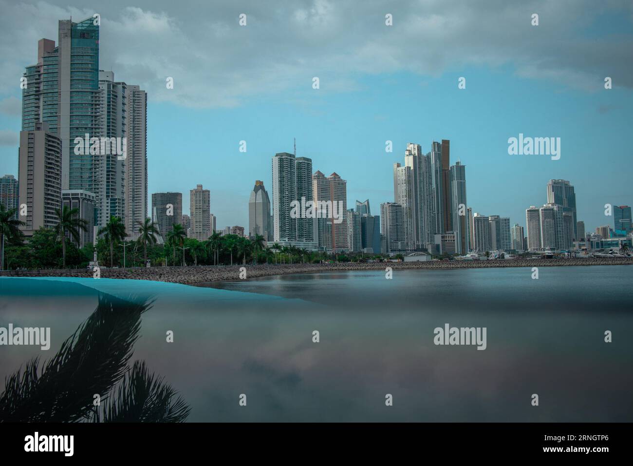 Cityscape of Panama downtown with visible high skyscrapers and business ...