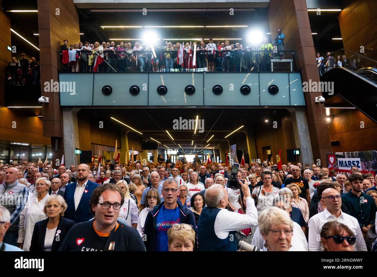 Gdansk, Poland. 31st Aug, 2023. Big crowd seen during political rally ...