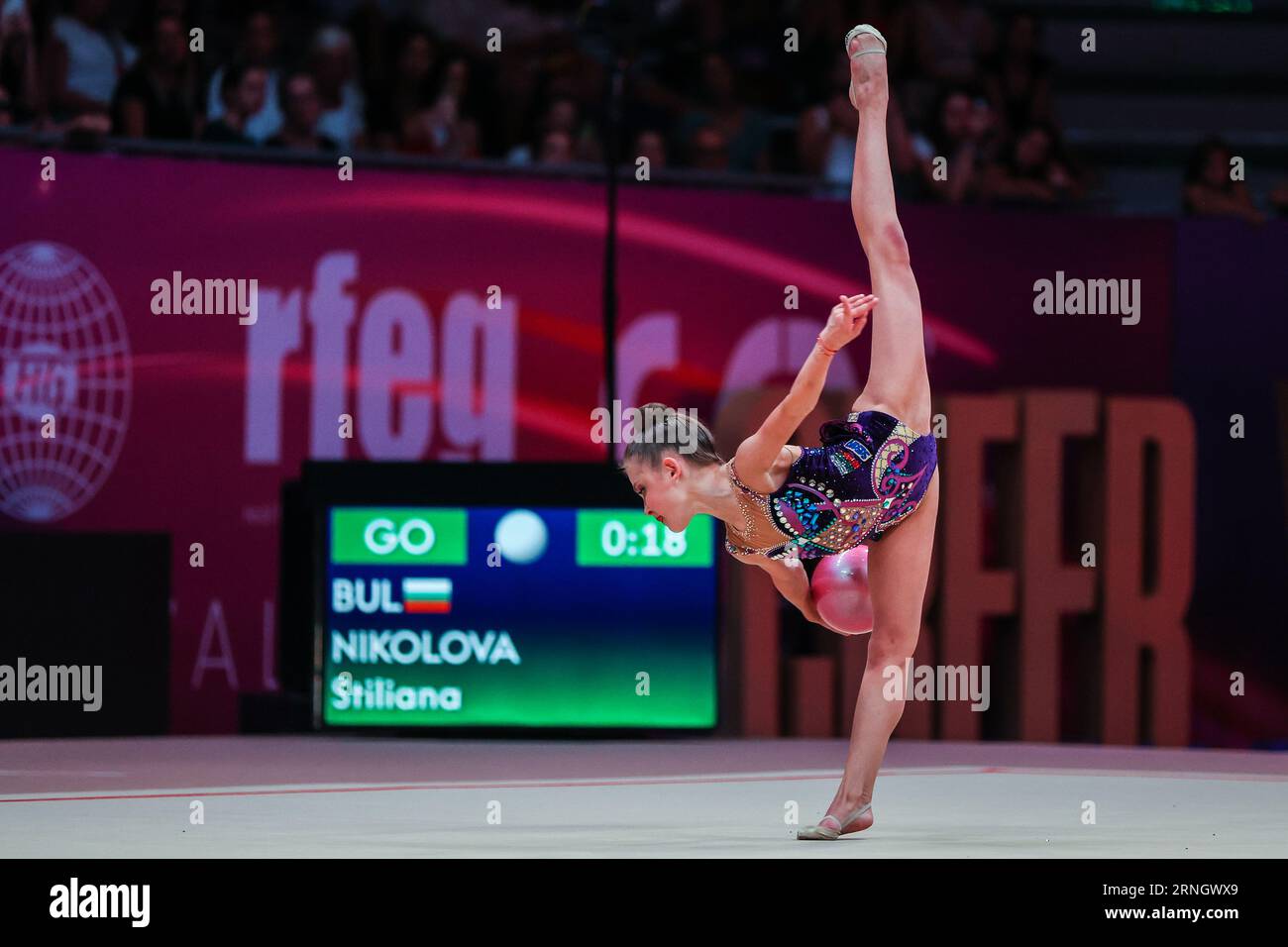 Nikolova Stiliana (BUL) seen in action during 40th FIG Rhythmic ...