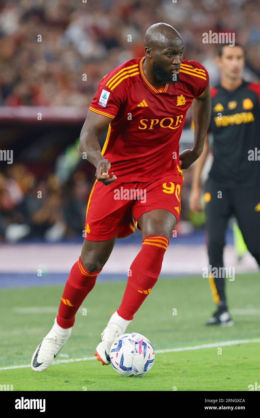 Romelu Lukaku of Roma in action during the Italian championship Serie A ...