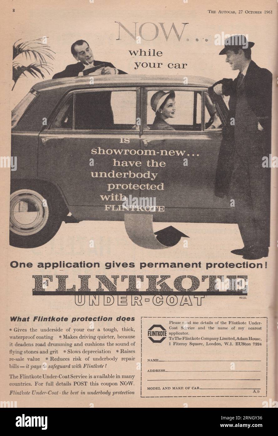 Flintkote Under-Coat vintage advert Stock Photo - Alamy