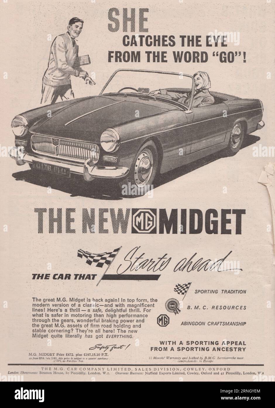 The M.G. Car Company Limited vintage advert Stock Photo - Alamy