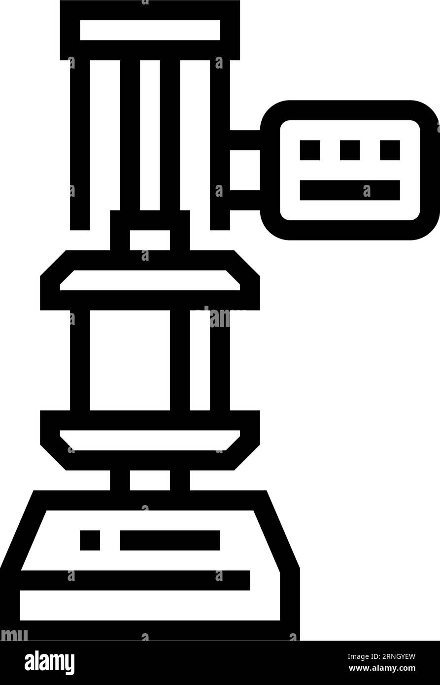 compression testing materials engineering line icon vector illustration ...