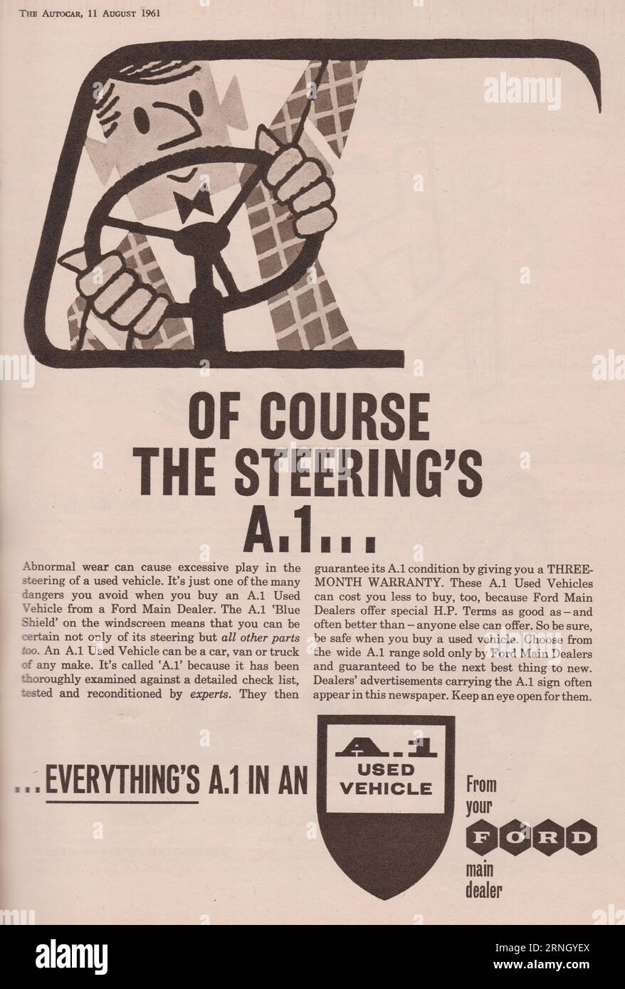 A.1. Used Vehicle / Ford Main Dealer vintage advert Stock Photo - Alamy