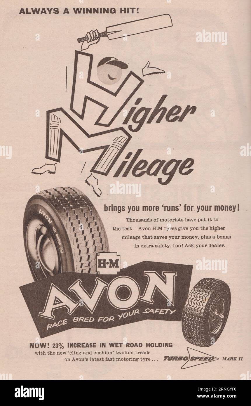 Avon Tyres vintage advert Stock Photo - Alamy