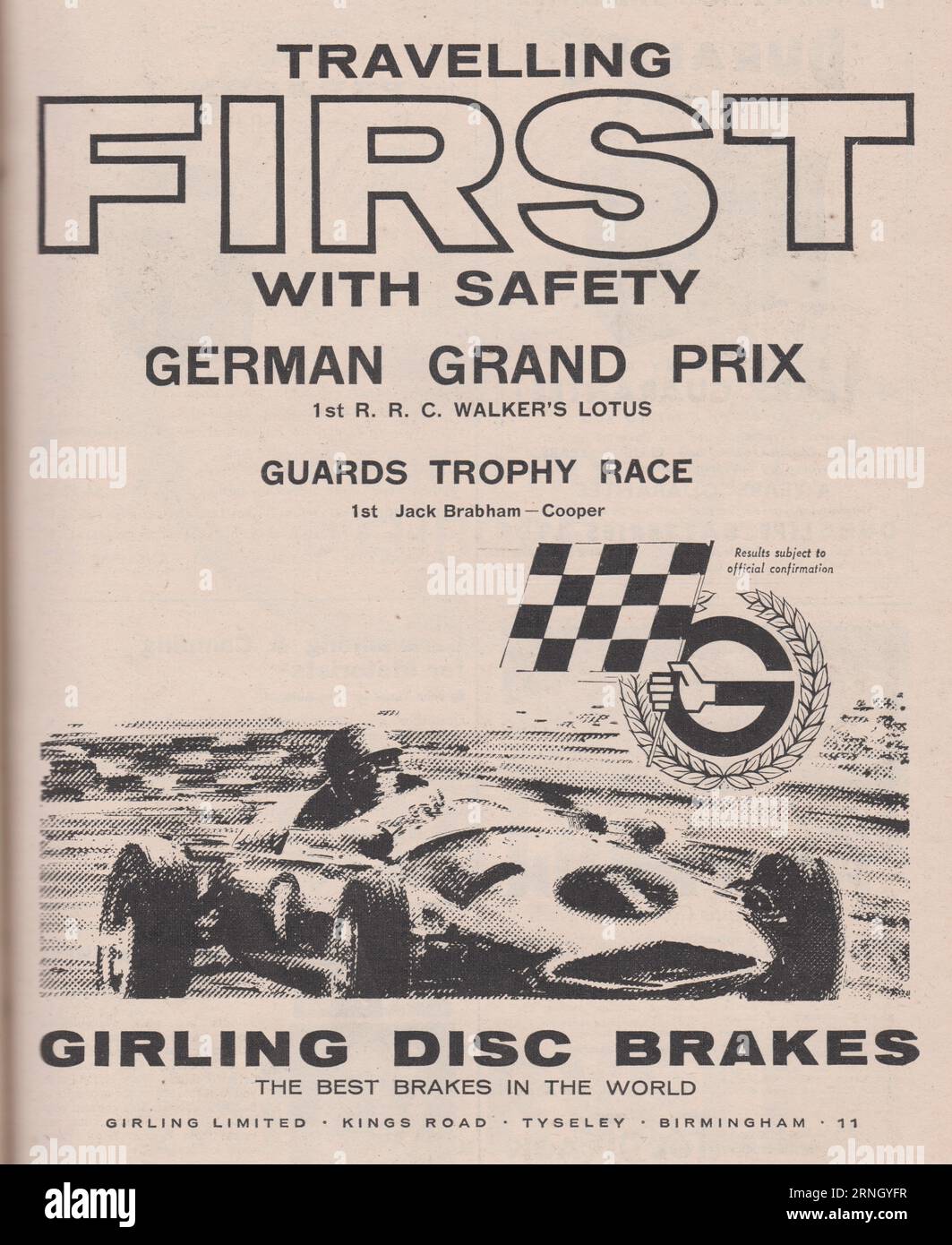 Girling Disc Brakes vintage advert Stock Photo - Alamy