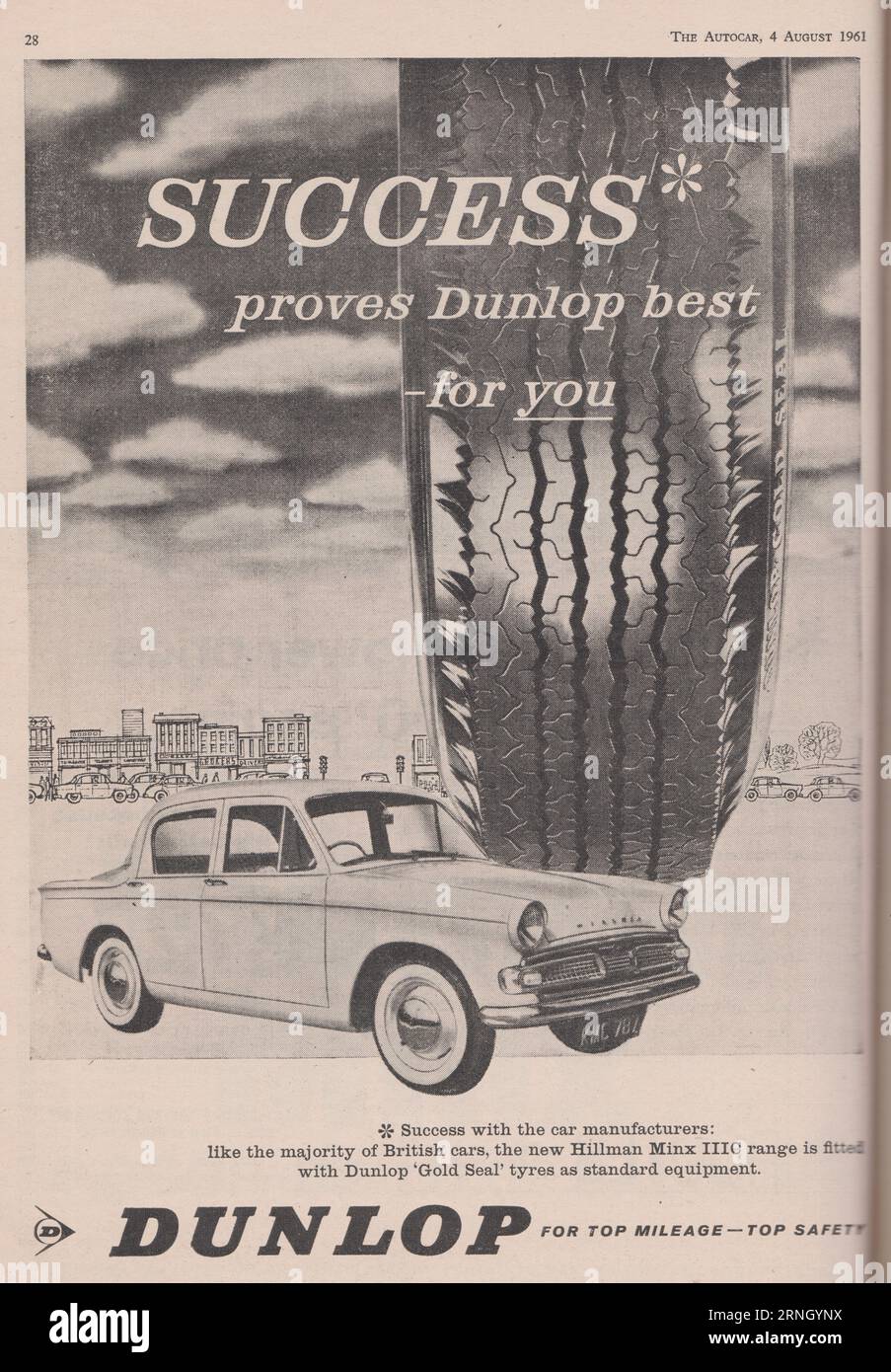 Dunlop vintage advert - Hillman Minx IIIC Stock Photo - Alamy