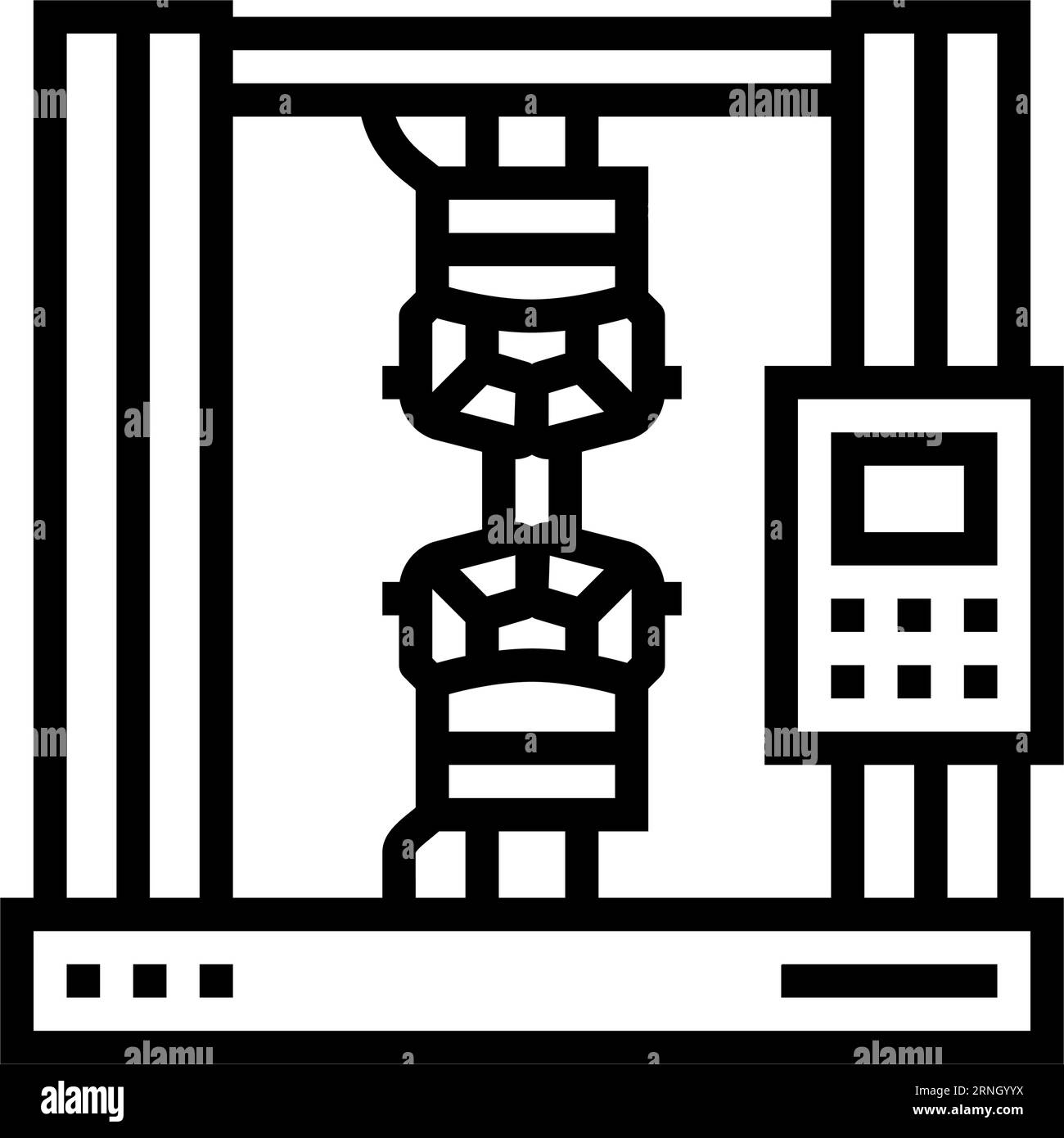 tensile testing materials engineering line icon vector illustration ...