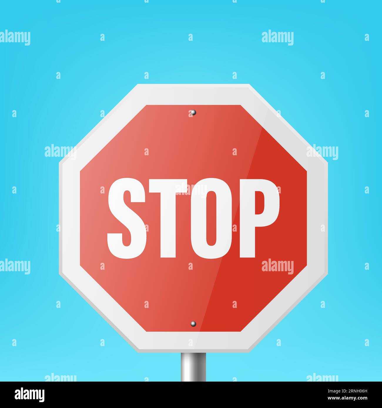 Vector Red and White Round Prohibition Sign Icon - Stop. Stop Traffic ...