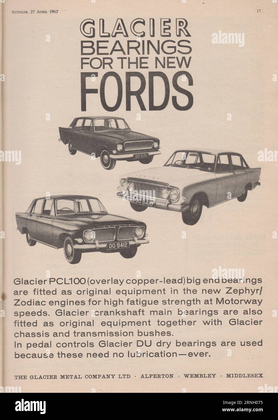 The Glacier Metal Company Limited vintage advert - Glacier bearings for ...