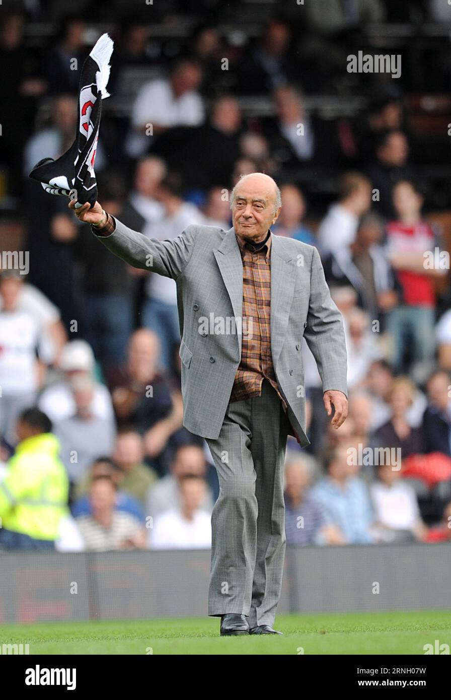 File photo dated 13/08/11 of then Fulham chairman Mohamed Al Fayed ...