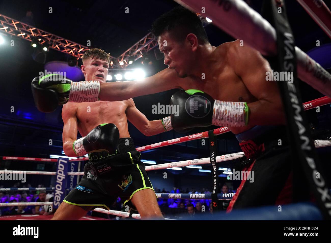 Codie Smith (left) in action against Eliecer Quezada in the ...