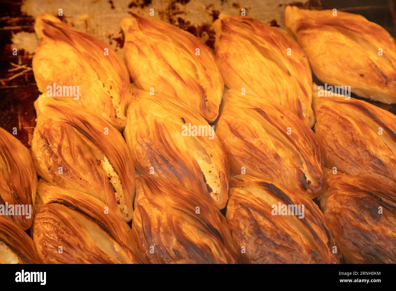 Pastizzi at a baker's in Valletta, Malta. The savoury pastries are a ...