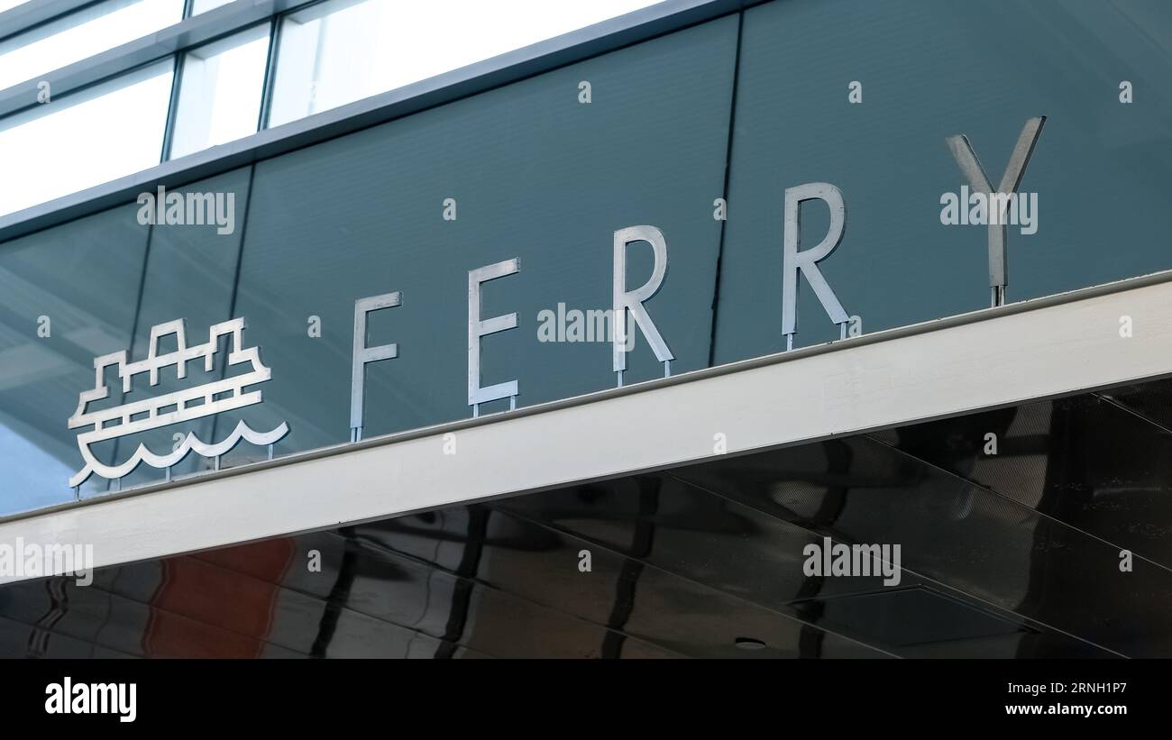 Iconic ferry terminal sign hi-res stock photography and images - Alamy