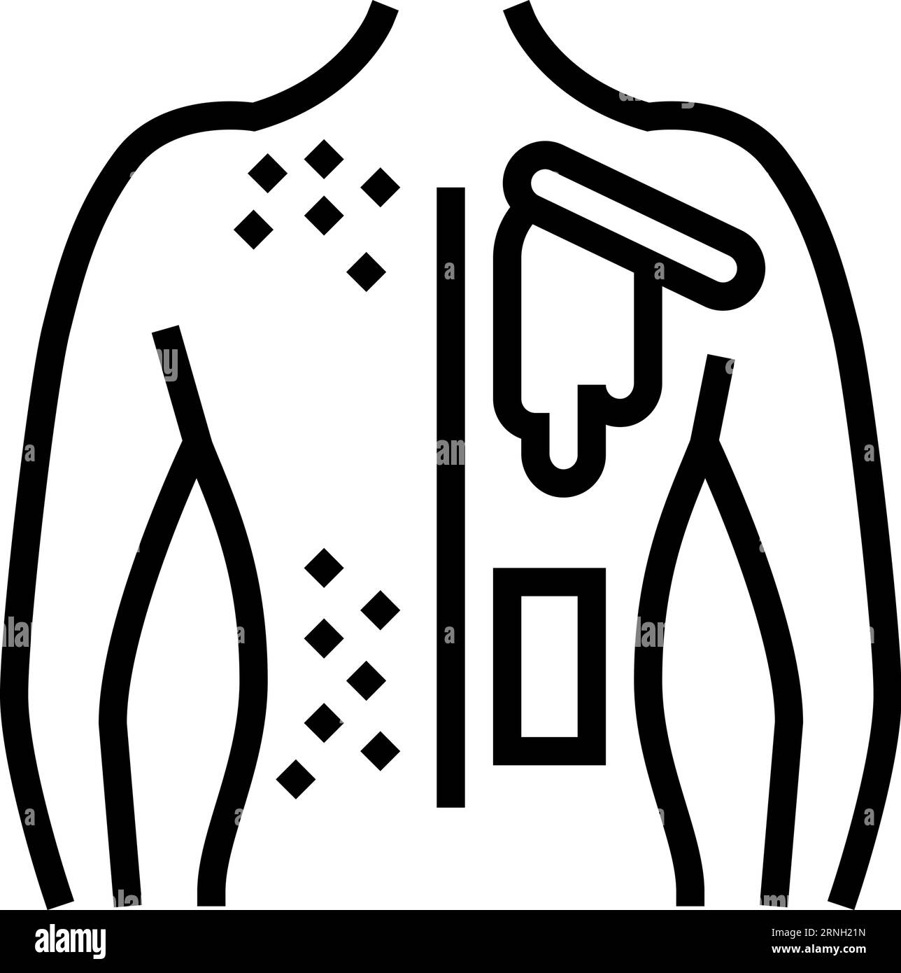 back waxing female line icon vector illustration Stock Vector Image ...