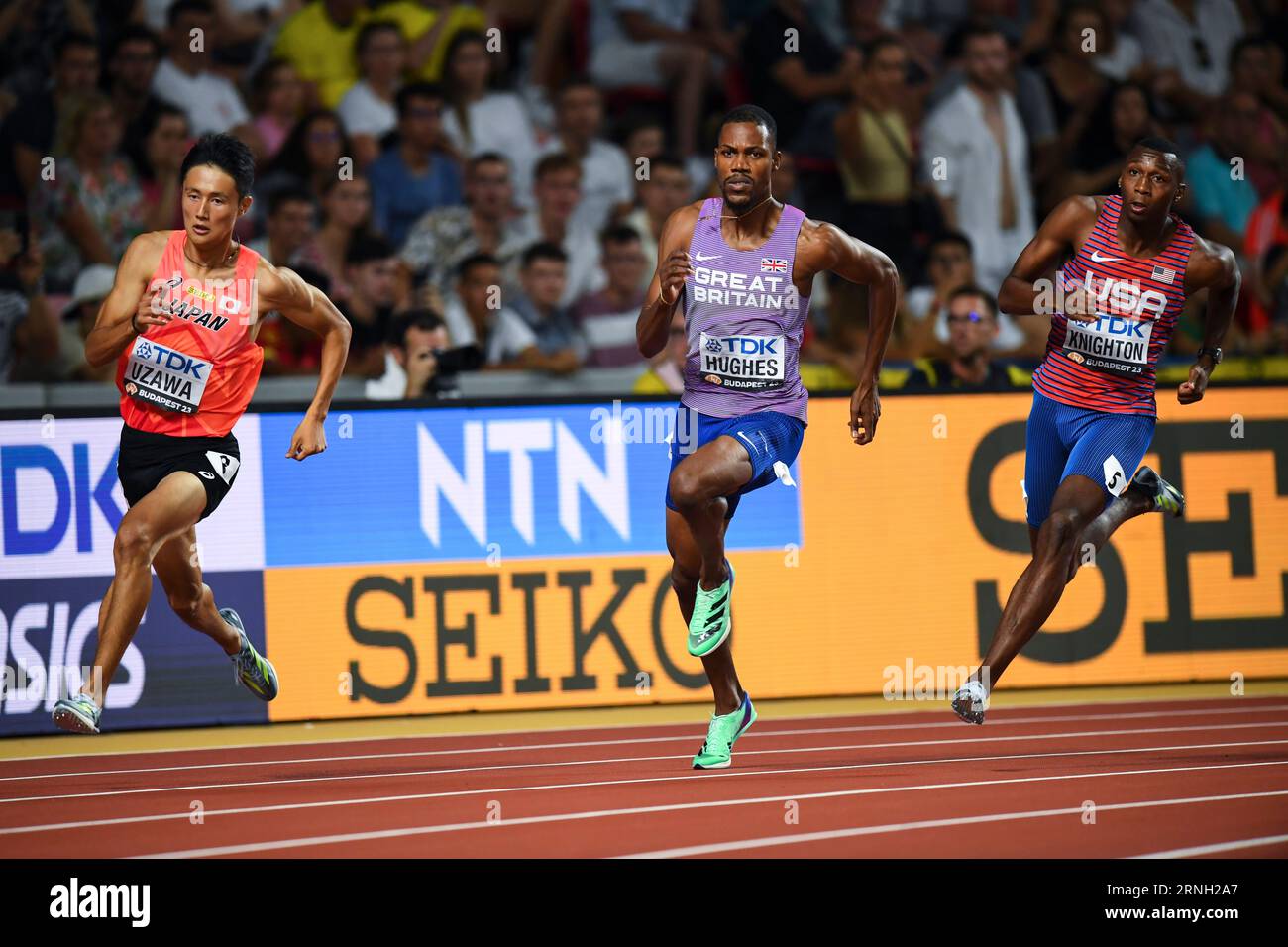 Towa Uzawa of Japan, Zharnel Hughes of GB & NI and Erriyon Knighton of ...