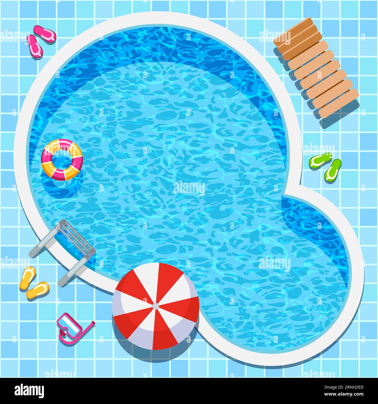 Swimming Pool Vector Top View