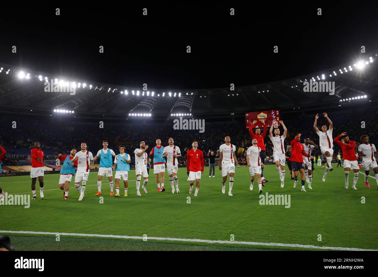 Rome, Naples, Italy. 1st Sep, 2023. Milan players celebrate at the end ...