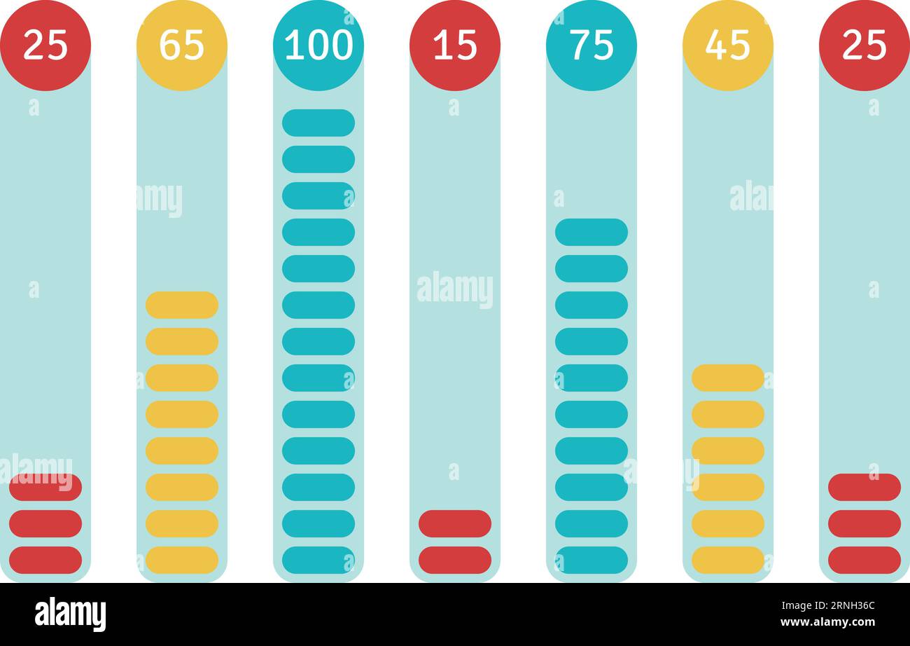 Progress scales. Infographic element set. Stacked indicators Stock ...