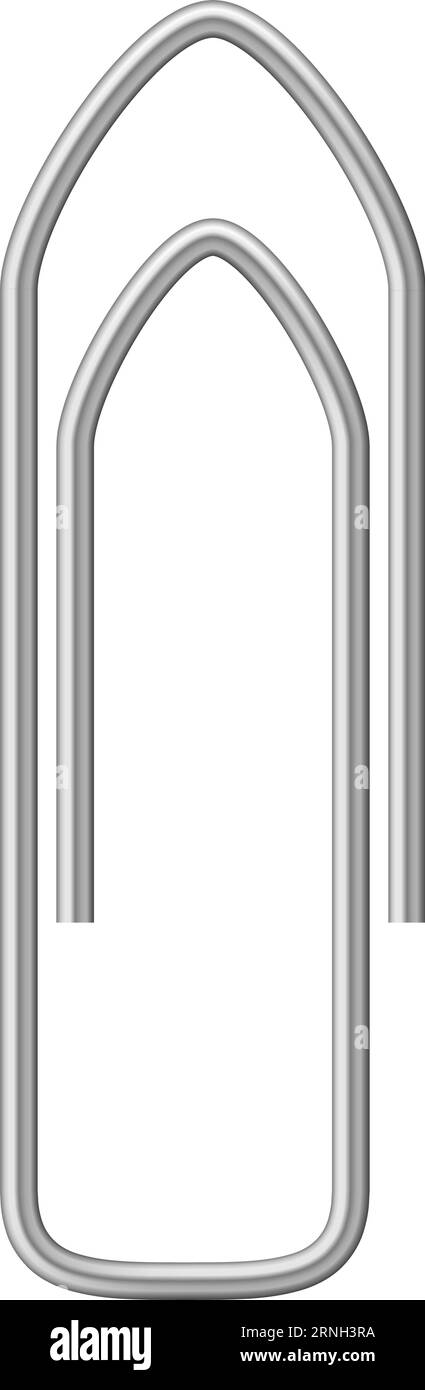 Steel paper clip mockup. Realistic metallic stationery Stock Vector ...