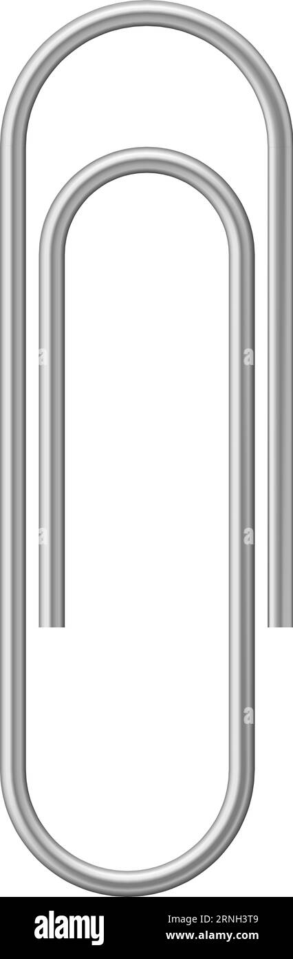 Office paper clip mockup. Realistic steel stationery Stock Vector Image ...