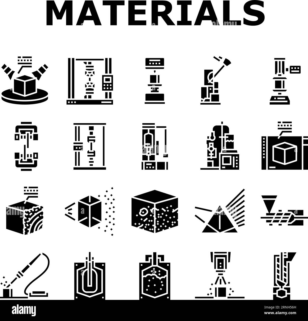 material construction engineer icons set vector Stock Vector Image ...