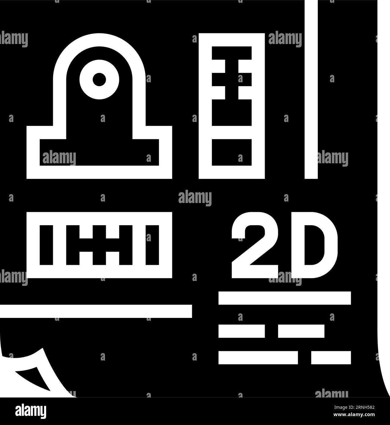 2d drafting architectural drafter glyph icon vector illustration Stock ...