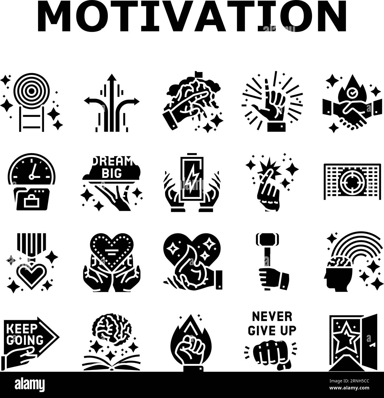 motivation succes challenge icons set vector Stock Vector Image & Art ...