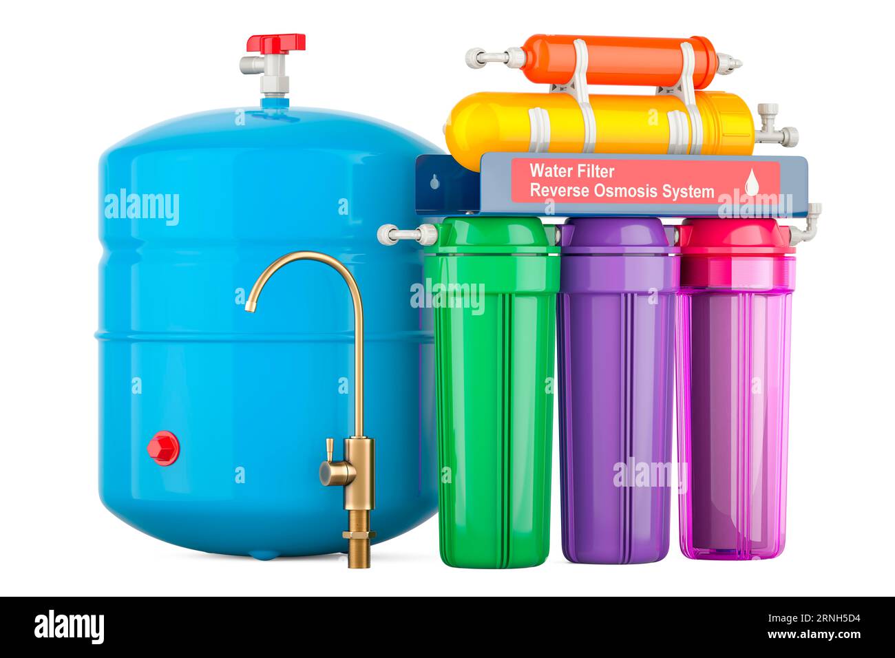 Colored Home Drinking Water System. Reverse Osmosis System, 3D ...