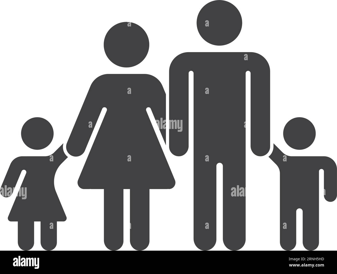 Family black simple icon. Minimalistic parents and kids symbol Stock ...