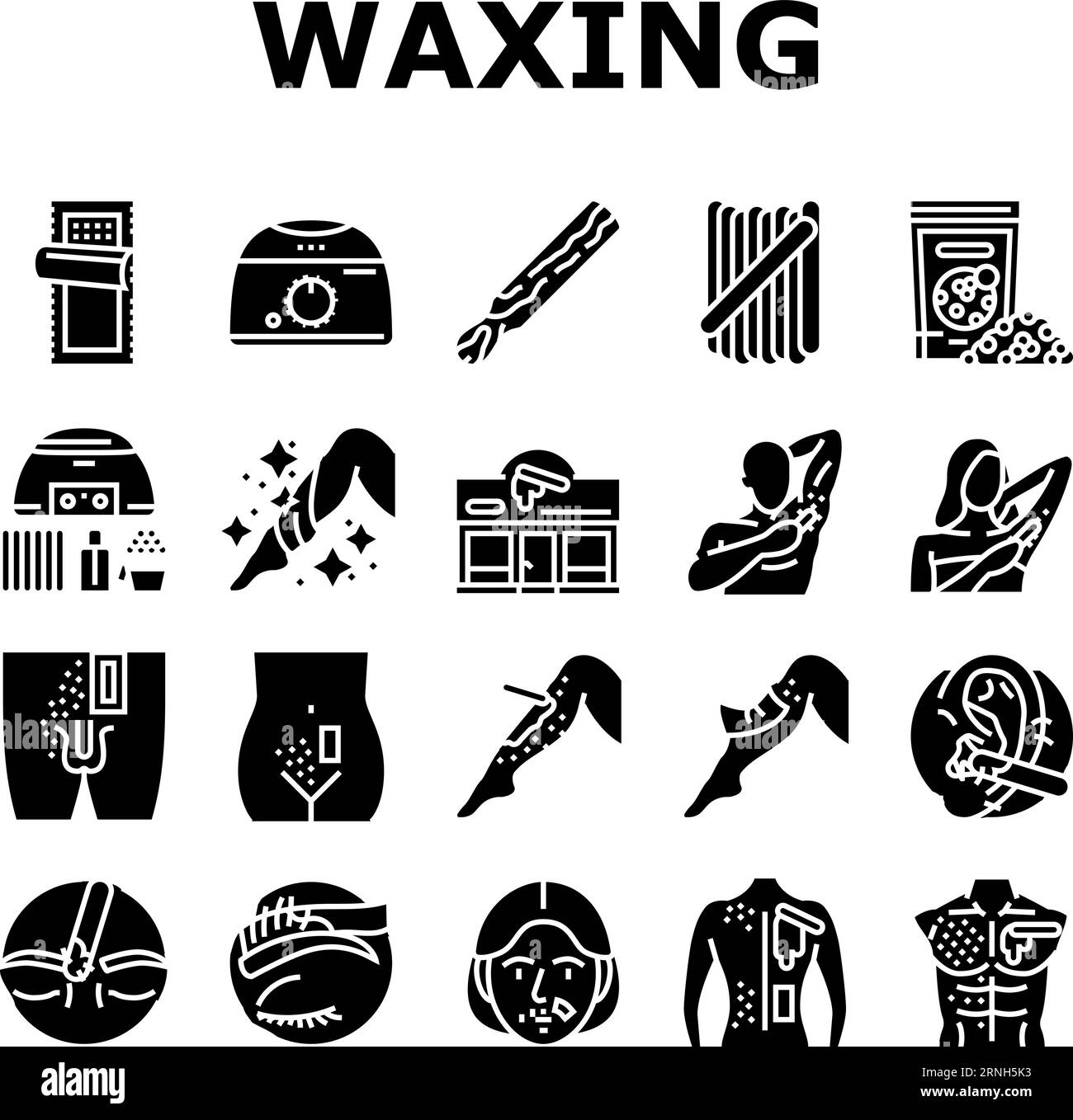 wax hair salon depilation icons set vector Stock Vector Image & Art - Alamy