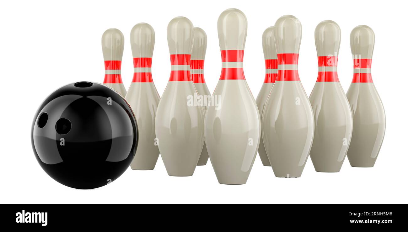 Set of bowling, 3D rendering isolated on white background Stock Photo ...