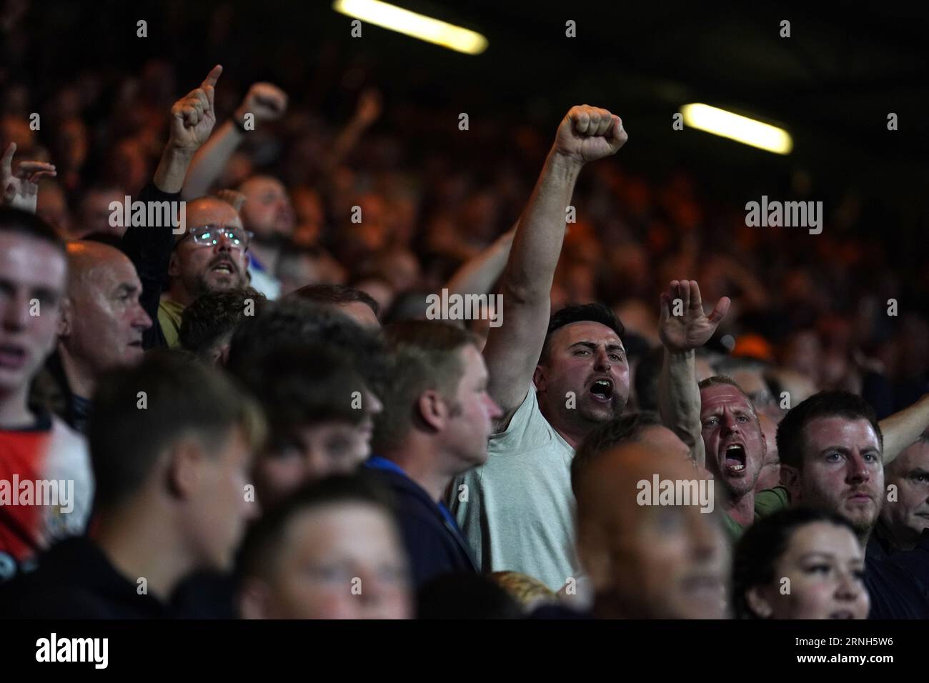 Luton Town fans in the stands show their support during the Premier ...