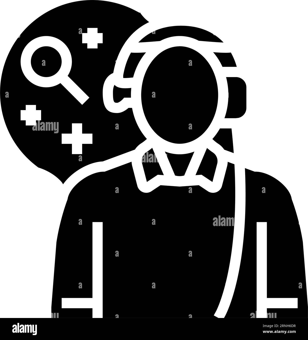 hearing assessment audiologist doctor glyph icon vector illustration ...