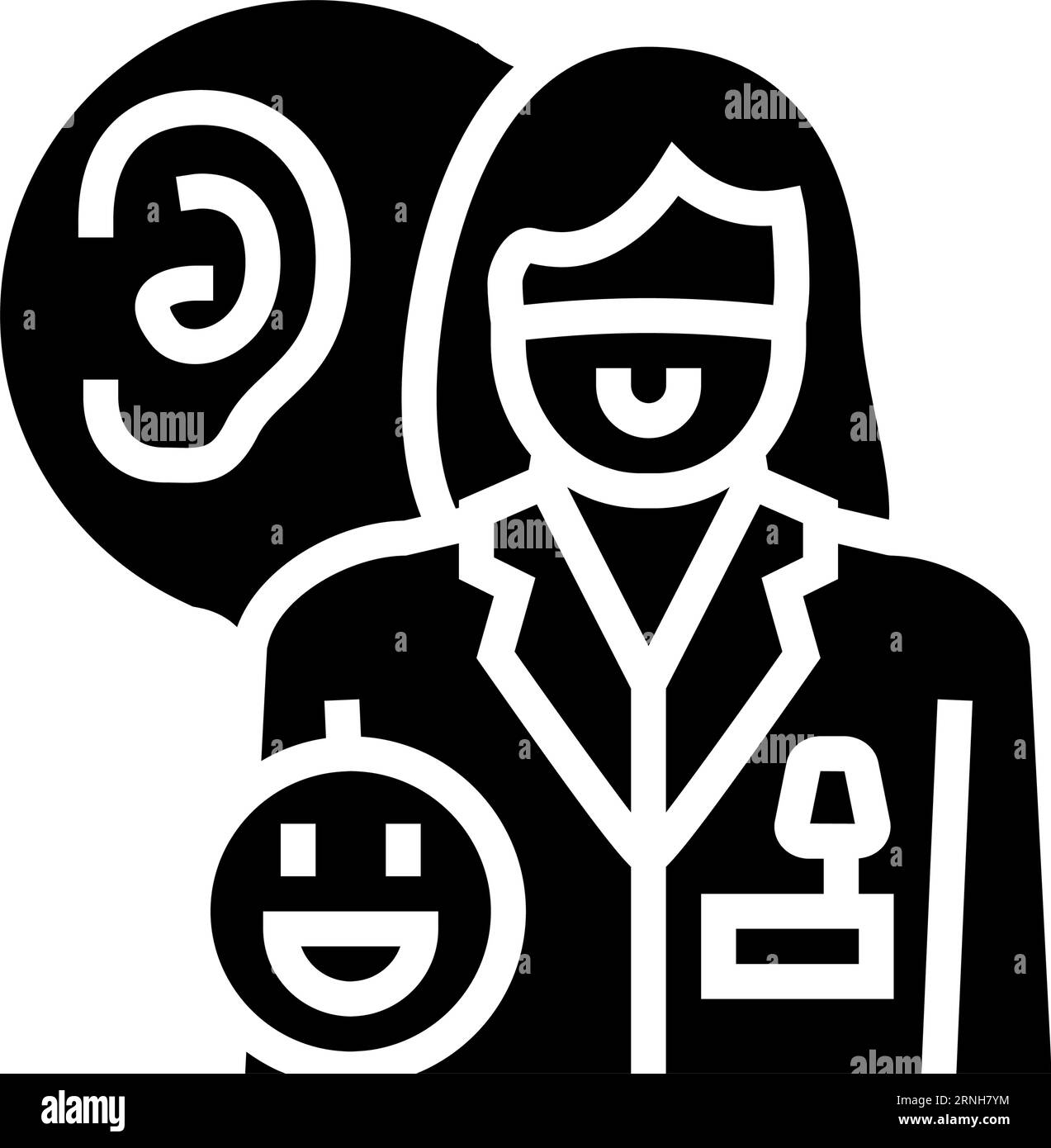 pediatric audiologist doctor glyph icon vector illustration Stock ...