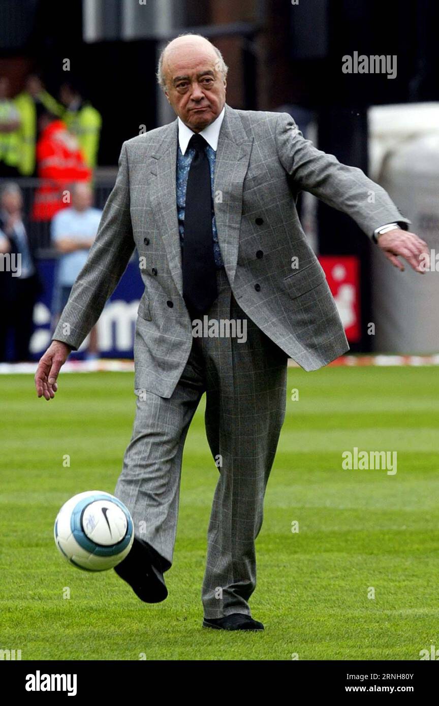 File photo dated 16/04/05 of the then Fulham chairman Mohamed Al Fayed ...
