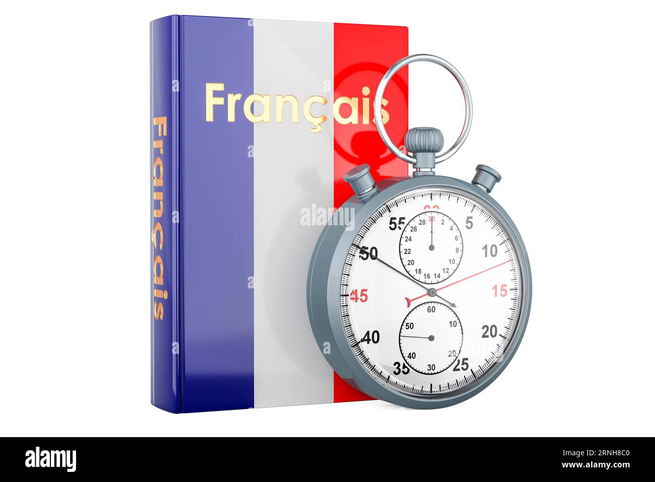 French language textbook with stopwatch. Accelerated courses of French ...