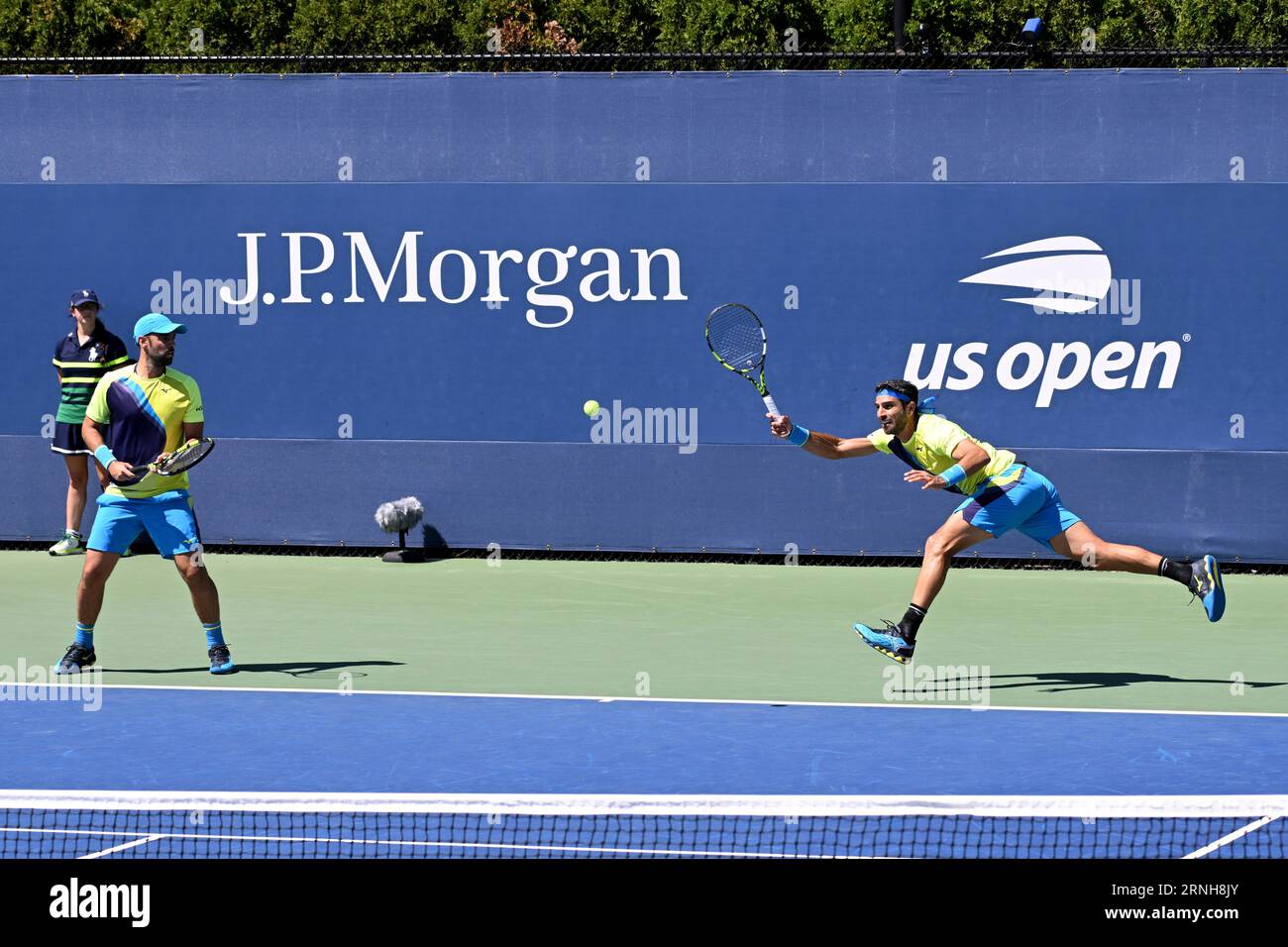 Robert Farah in action during a men's doubles match with Juan Sebastian ...