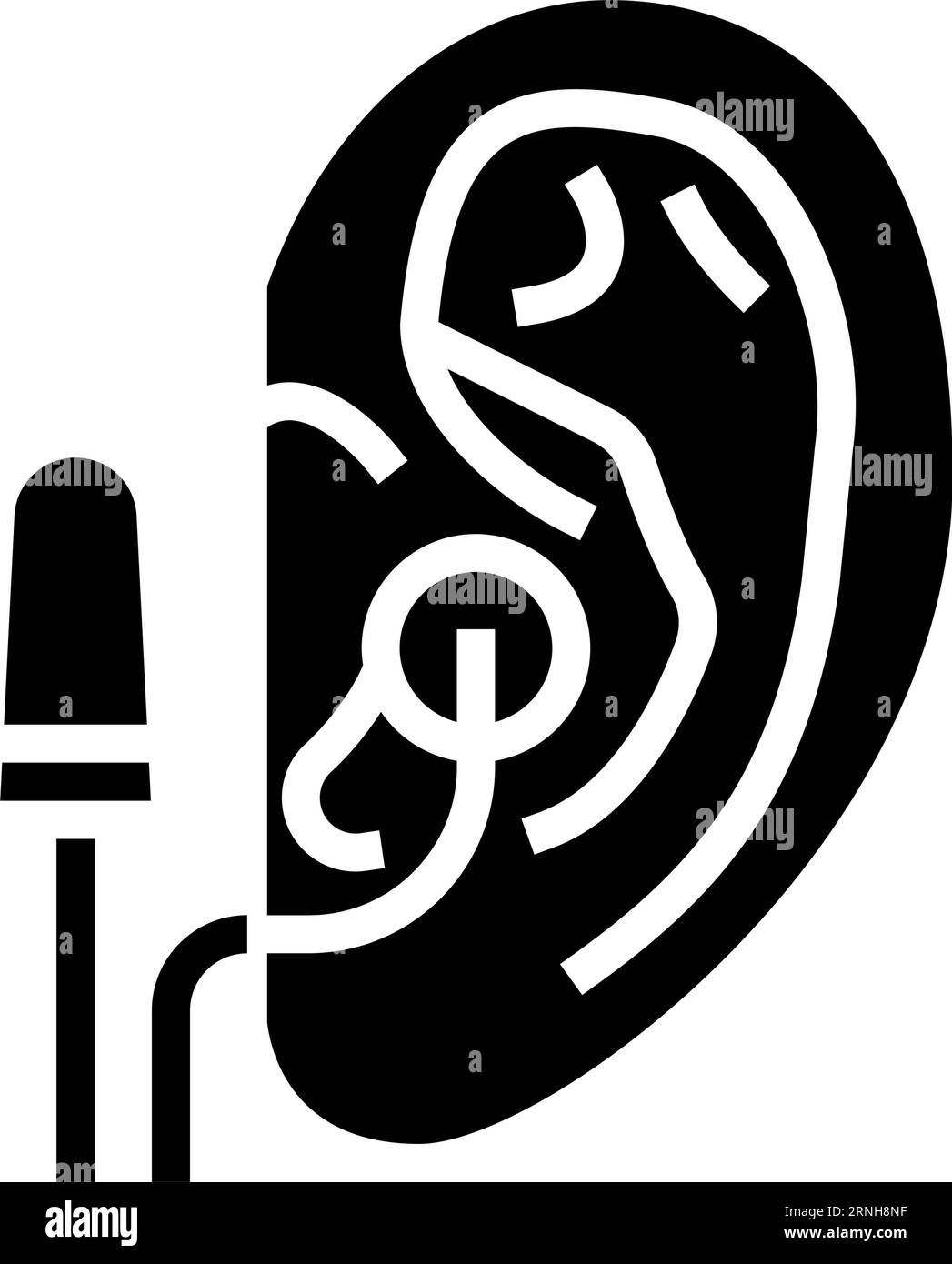 earplug usage audiologist doctor glyph icon vector illustration Stock ...