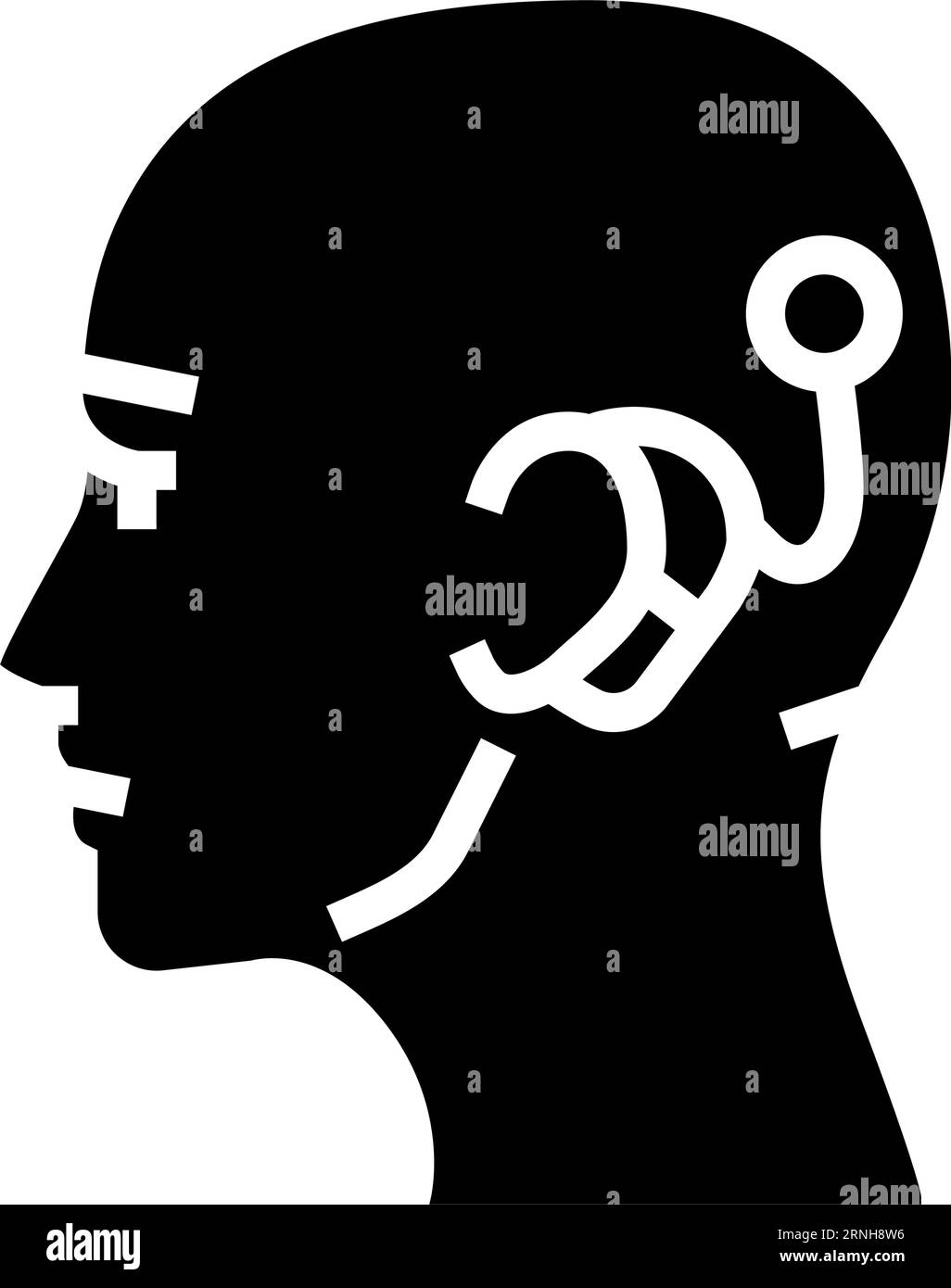 cochlear implant audiologist doctor glyph icon vector illustration ...