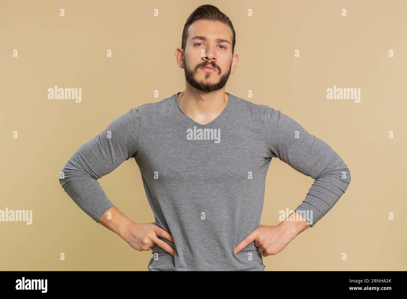 Lebanese man show thumb down, dislike and saying No, be careful ...