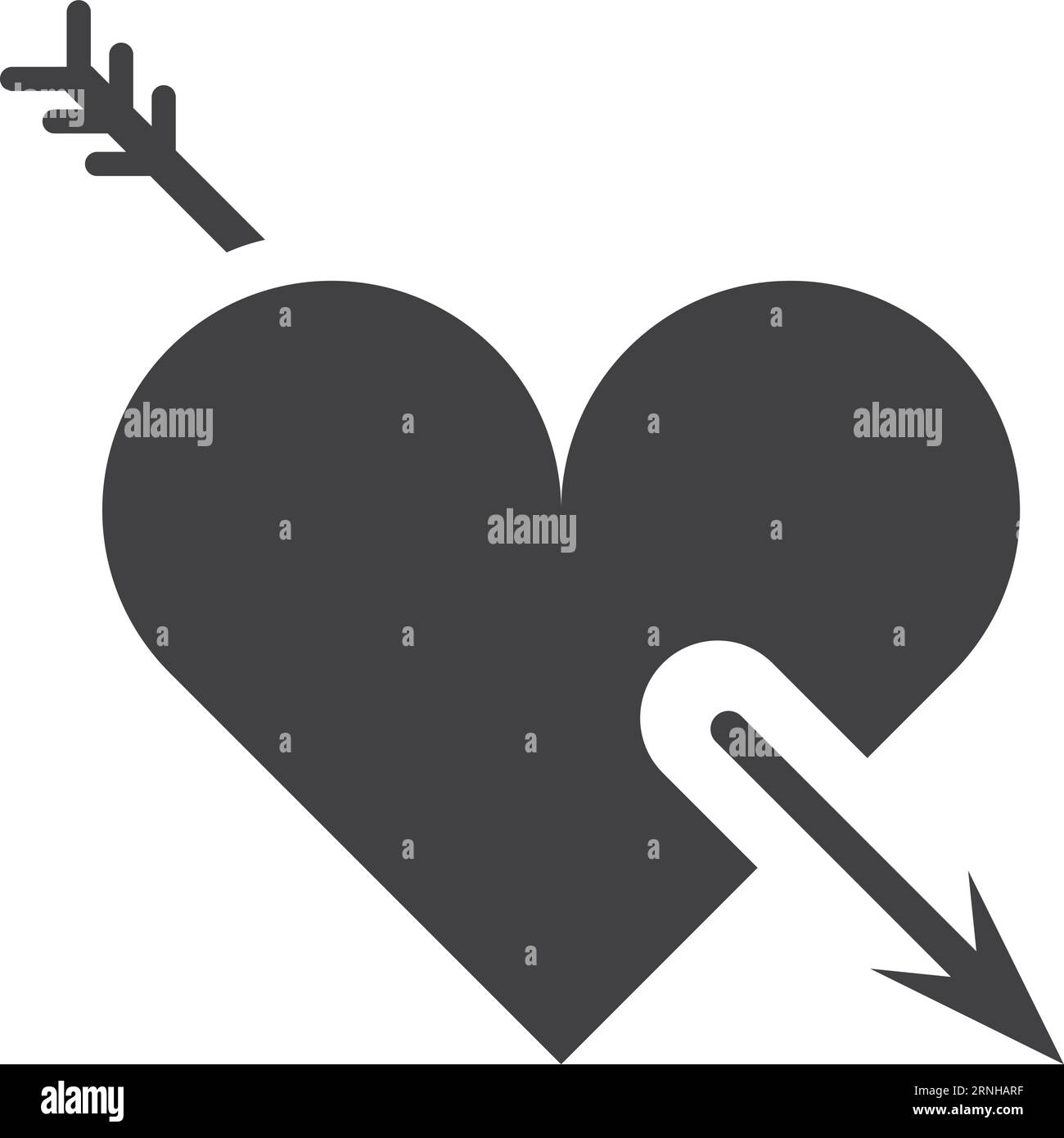 Heart with arrow icon. Cupid symbol. Love sign Stock Vector Image & Art ...