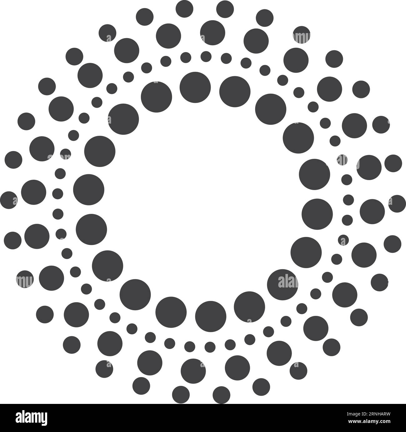 Decorative black dot logo template. Halftone ring Stock Vector Image ...
