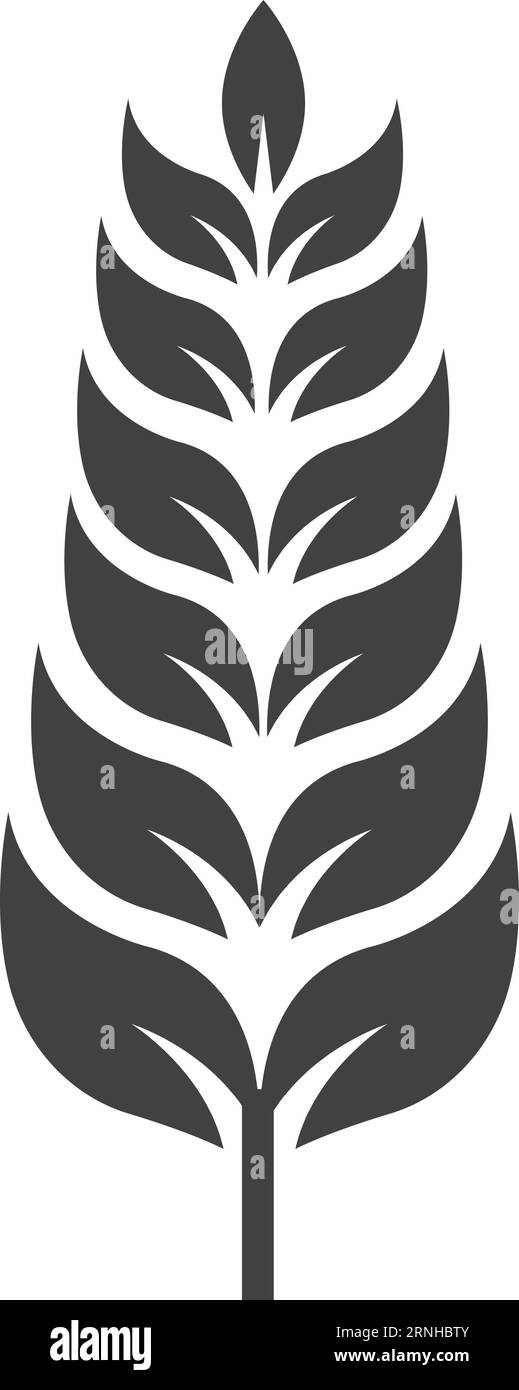 Black crop symbol. Wheat ear stylized logo Stock Vector Image & Art - Alamy