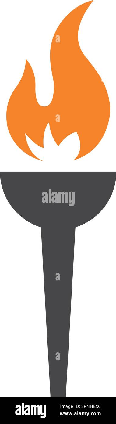 Burning torch icon. Championship logo. Victory symbol Stock Vector ...
