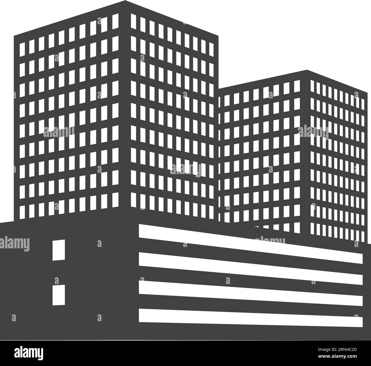 Business office building icon. Downtown black logo Stock Vector Image ...