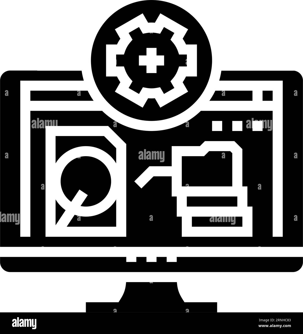 data recovery repair computer glyph icon vector illustration Stock ...