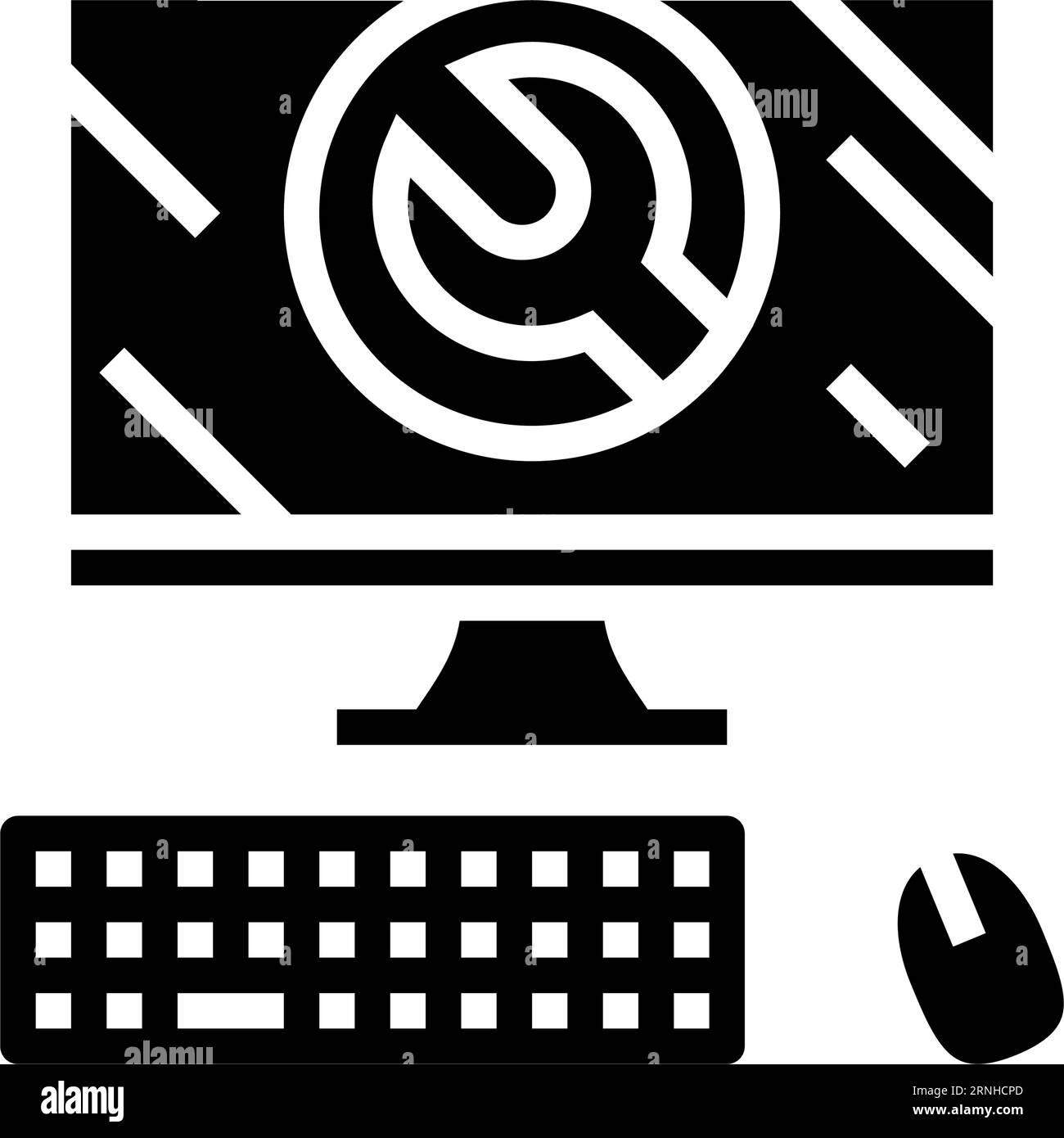 troubleshooting pc repair computer glyph icon vector illustration Stock ...